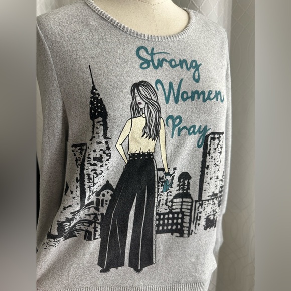 mesh+Lace | Sweaters | Strong Women Pray Sweater | Poshmark